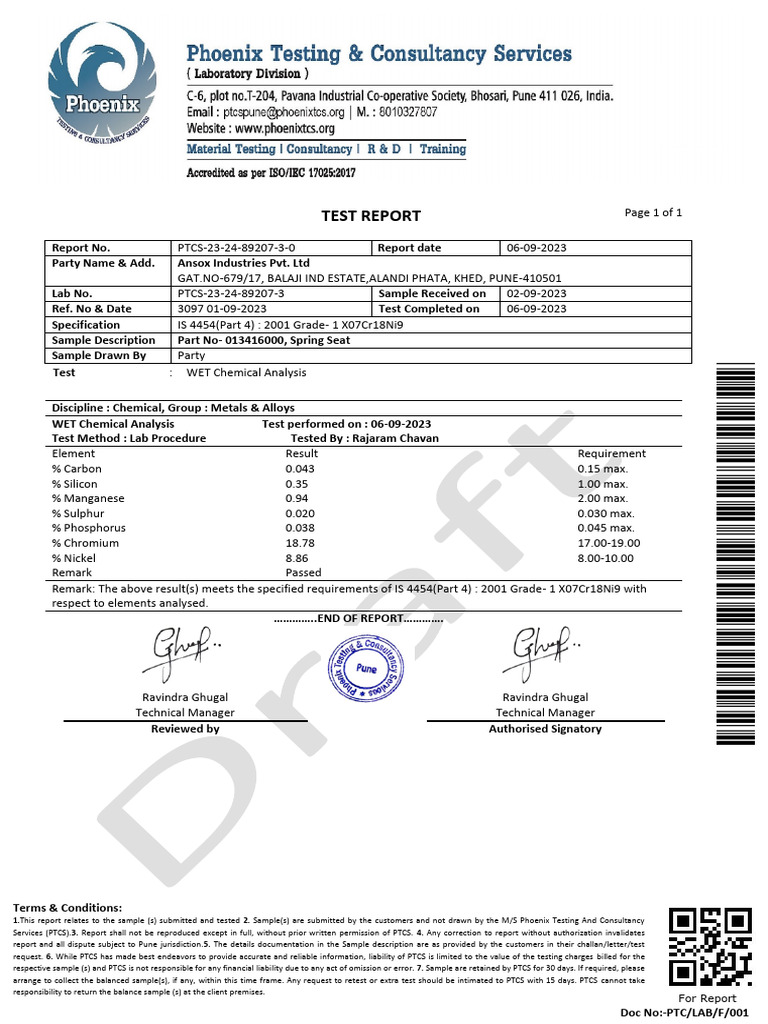 Test Report | PDF | Metals | Chemical Substances