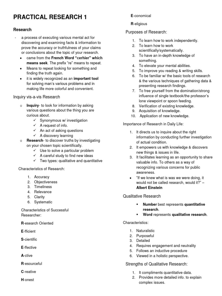 PR1 Reviewer | Download Free PDF | Qualitative Research | Knowledge
