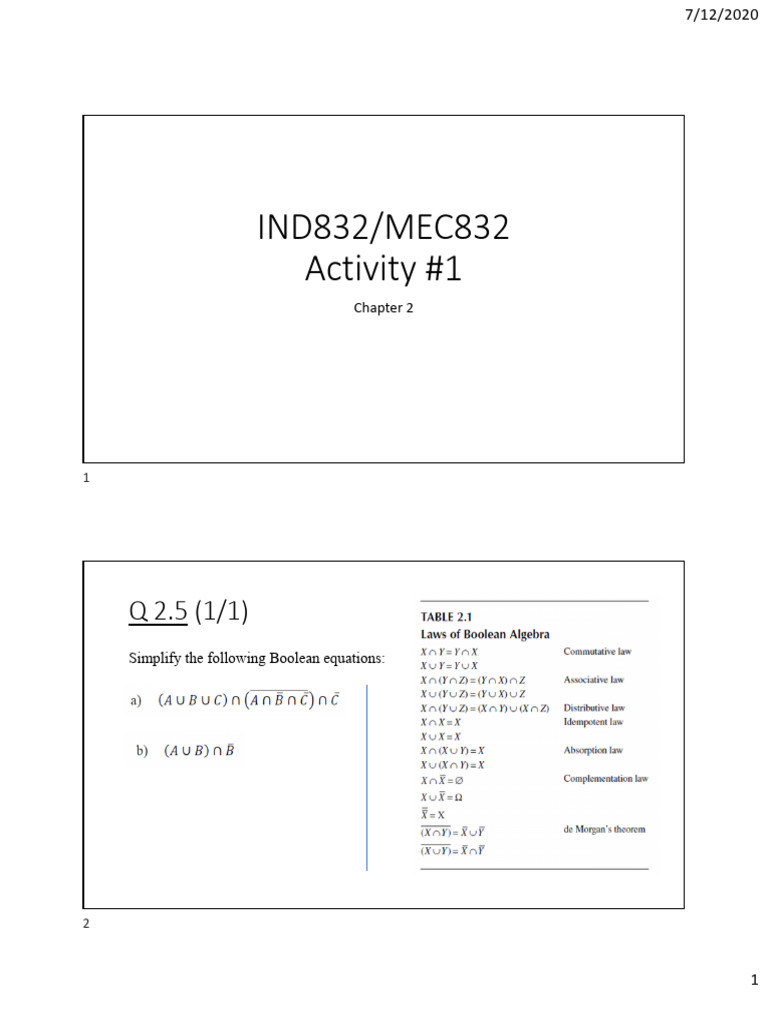 IND832-MEC832 - Activities - (1-4) | PDF | Statistical Models | Statistical Theory