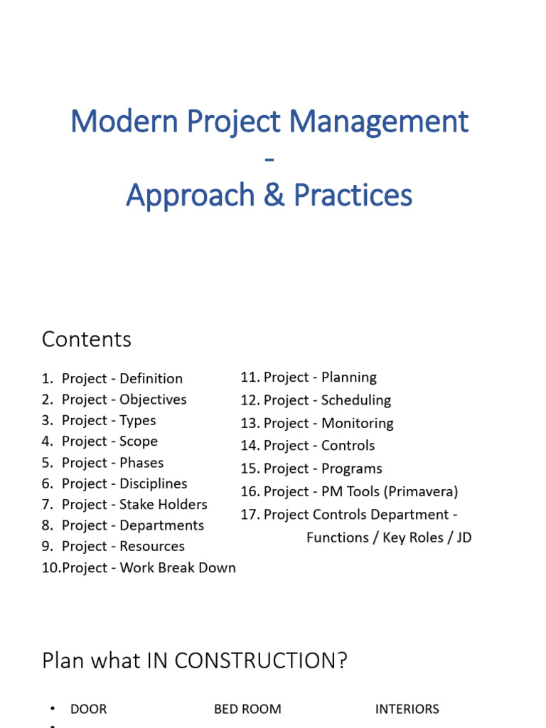 Modern Project Management Approaches & Practices | PDF | Project Management | Infrastructure