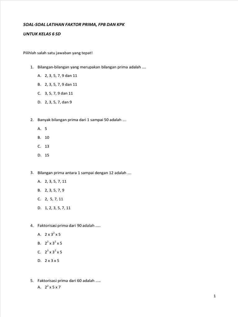 Dokumen - Tips - Soal KPK FPB | PDF
