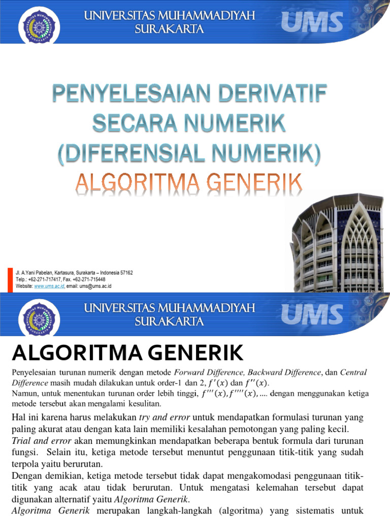 Materi Diferensial Numerik - Teknik Elektro Algoritma Generik | PDF
