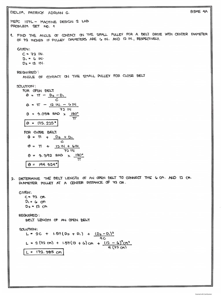 Machine Design Problem Sets | PDF