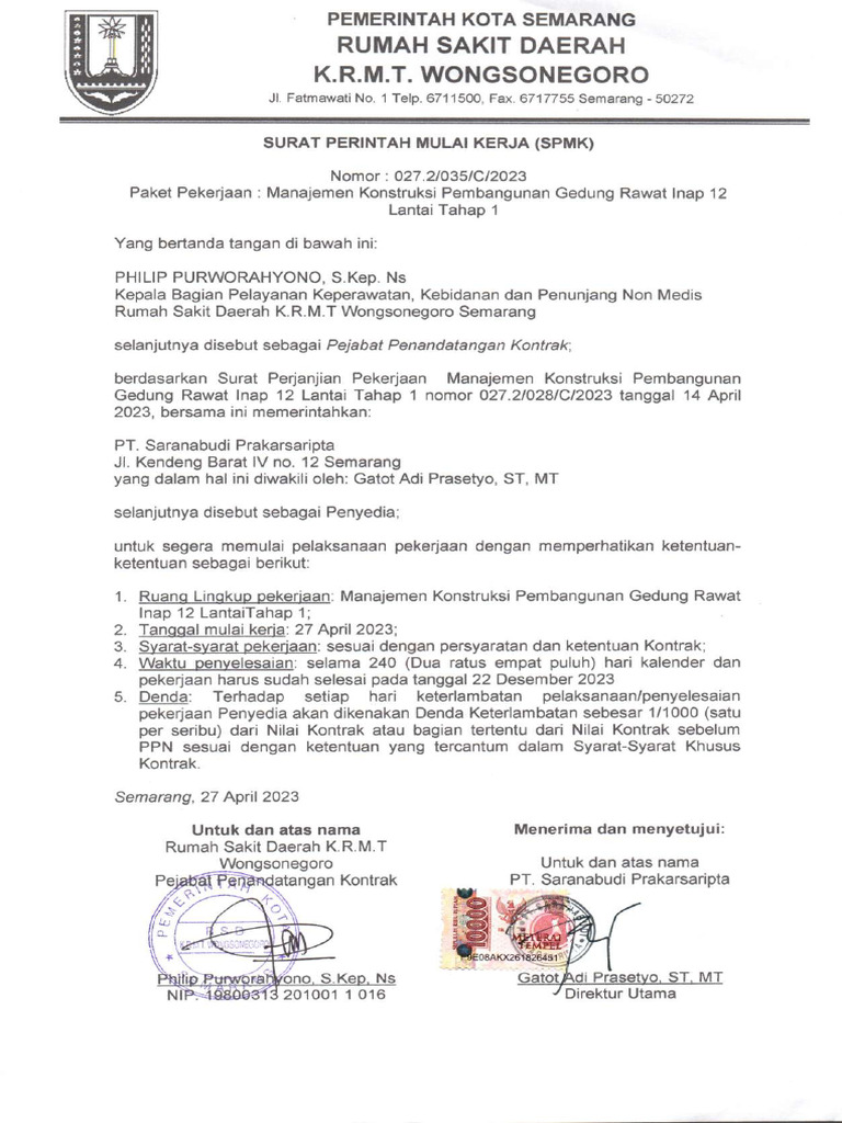 Kontrak MK GD Ranap 12 LT Compressed | PDF