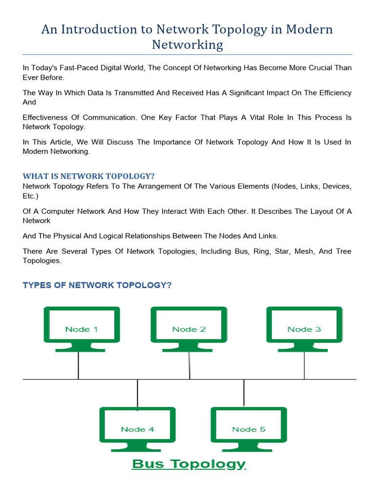 Network Topology in Modern Networking | PDF | Network Topology | Computer Network