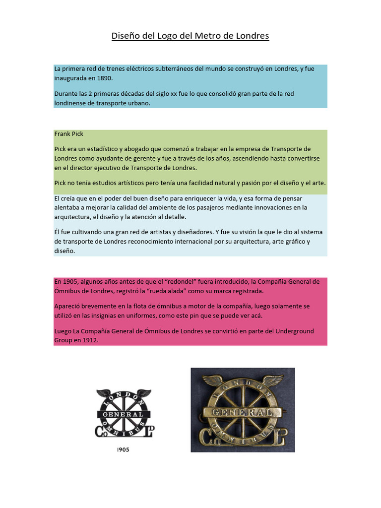 Diseño Del Logo Del Metro de Londres | PDF | Autobús | Londres