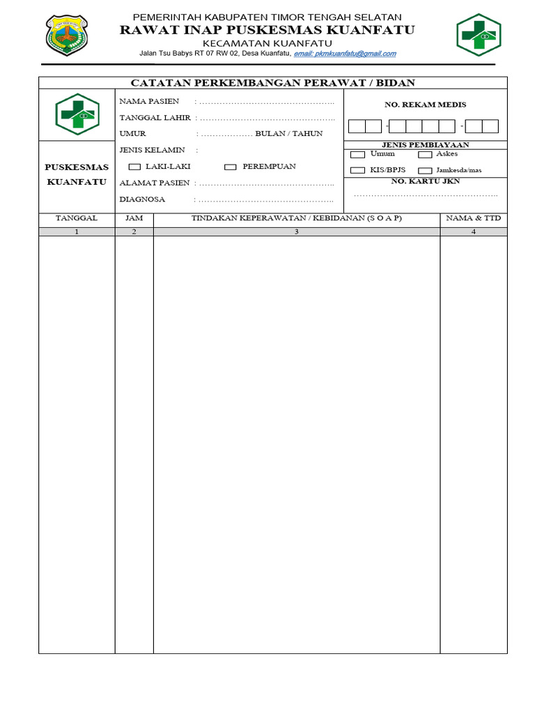 Catatan Perkembangan Perawat Bidan | PDF