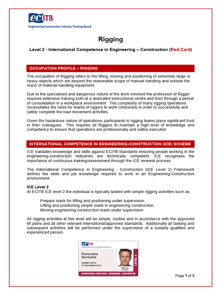 ICE Level 2 Rigging Certification Guide | PDF | Welding | Construction
