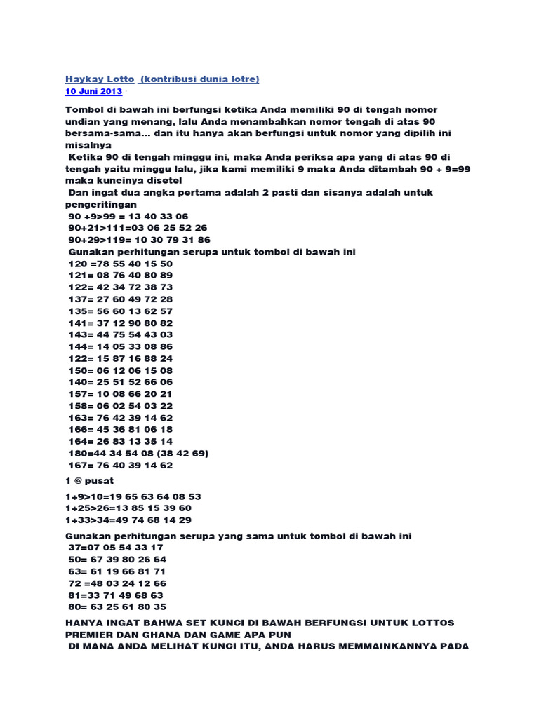 GH 5/90 Kunci Lotto | PDF