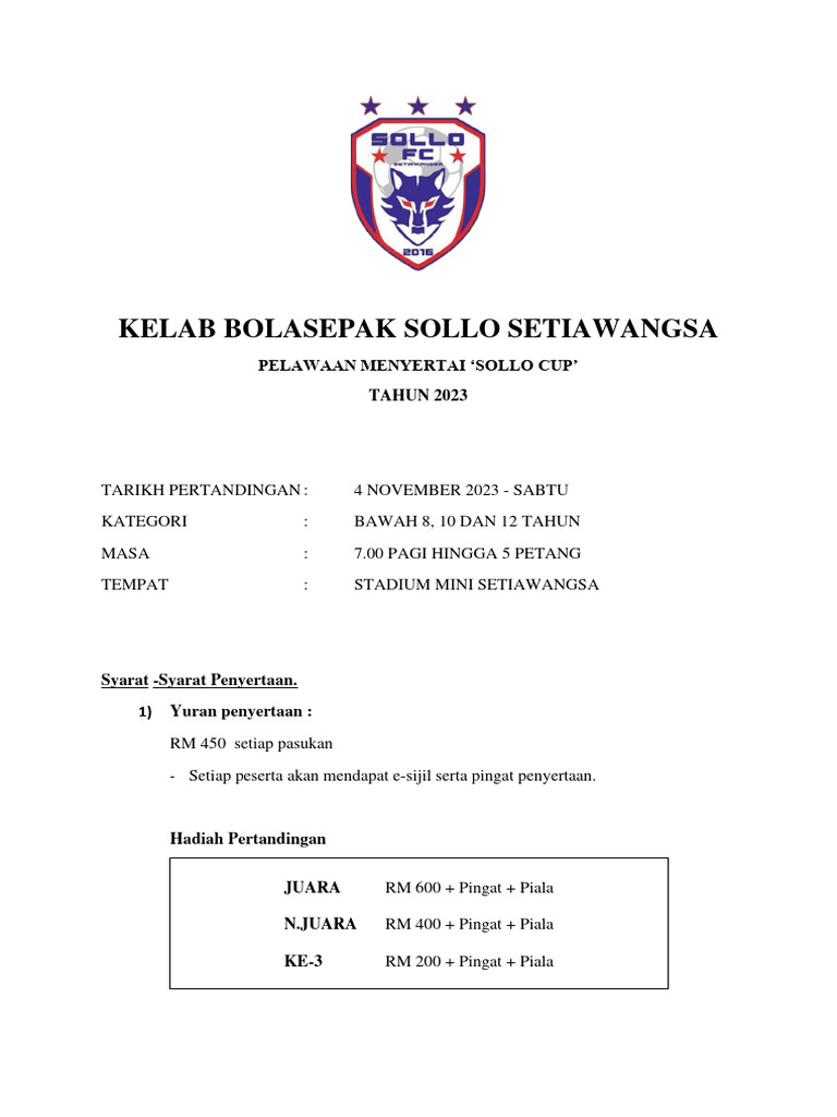 Contoh Surat Tournament | PDF