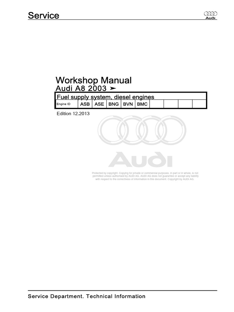25-Service Manual Fuel Supply System Diesel Engines ASB, ASE, BNG, BVN ...