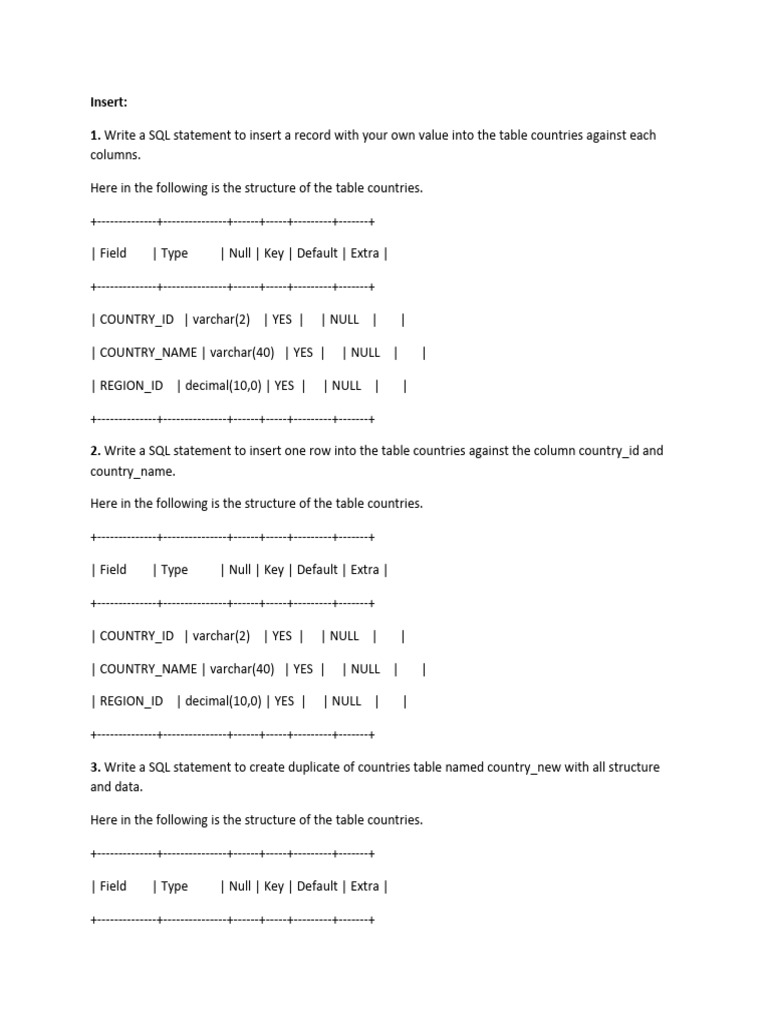 SQL Lab 2 | PDF | Table (Database) | Computer Data