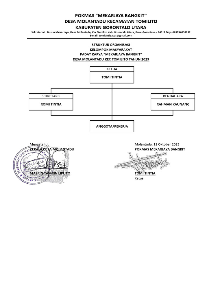6 Struktur Pokmas Mekarjaya | PDF