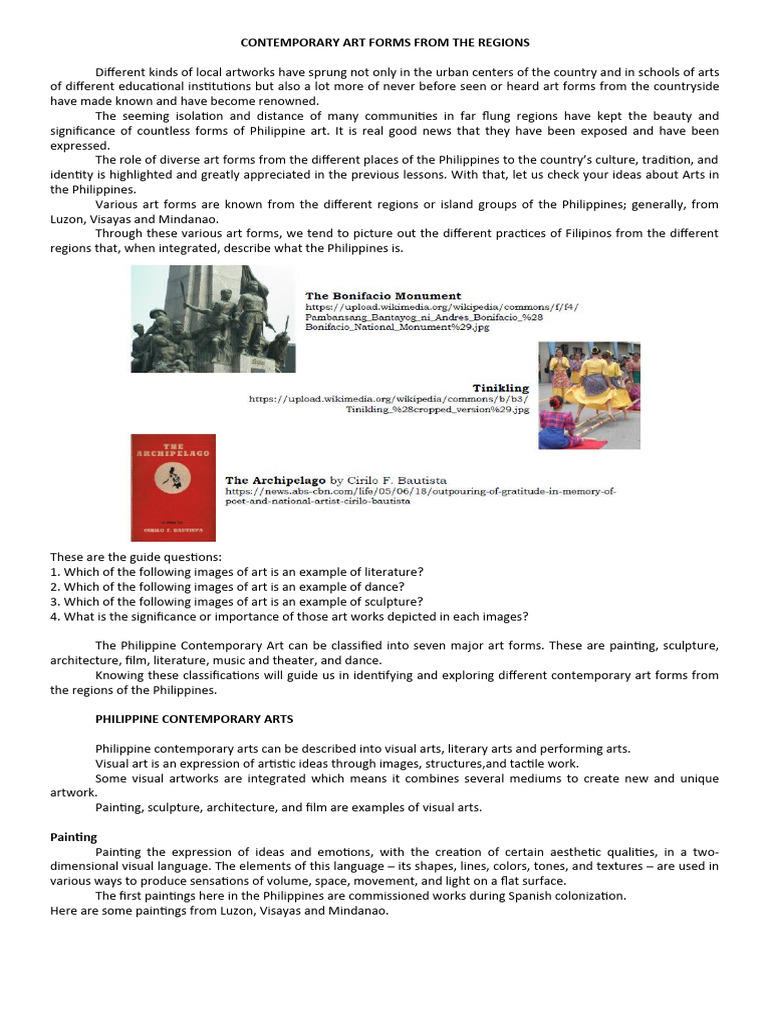 Philippine Contemporary Art Forms | PDF | The Arts | Paintings