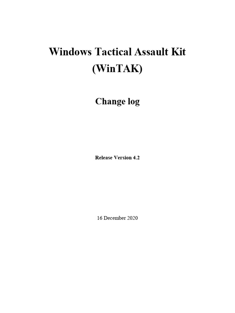 WinTAK 4.2 Change Log | PDF | Icon (Computing) | 3 D Computer Graphics