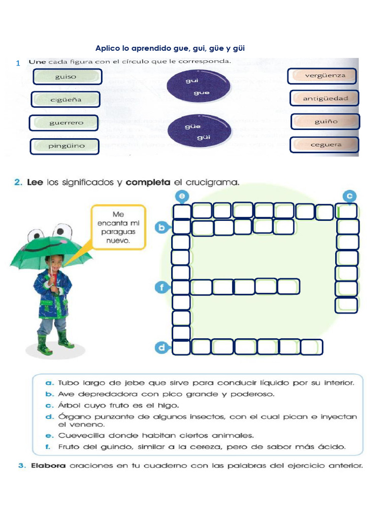 Actividades con Gue, Gui, Güe y Güi | PDF