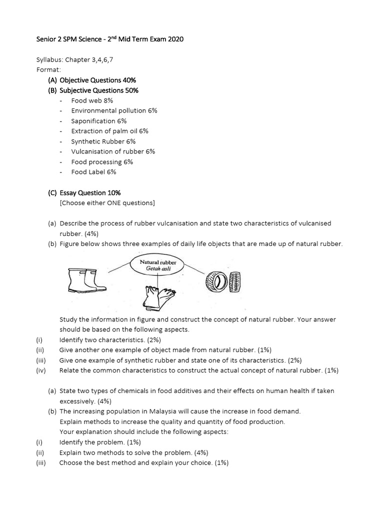 Senior 2 SPM Science (Syllabus & Format) | PDF