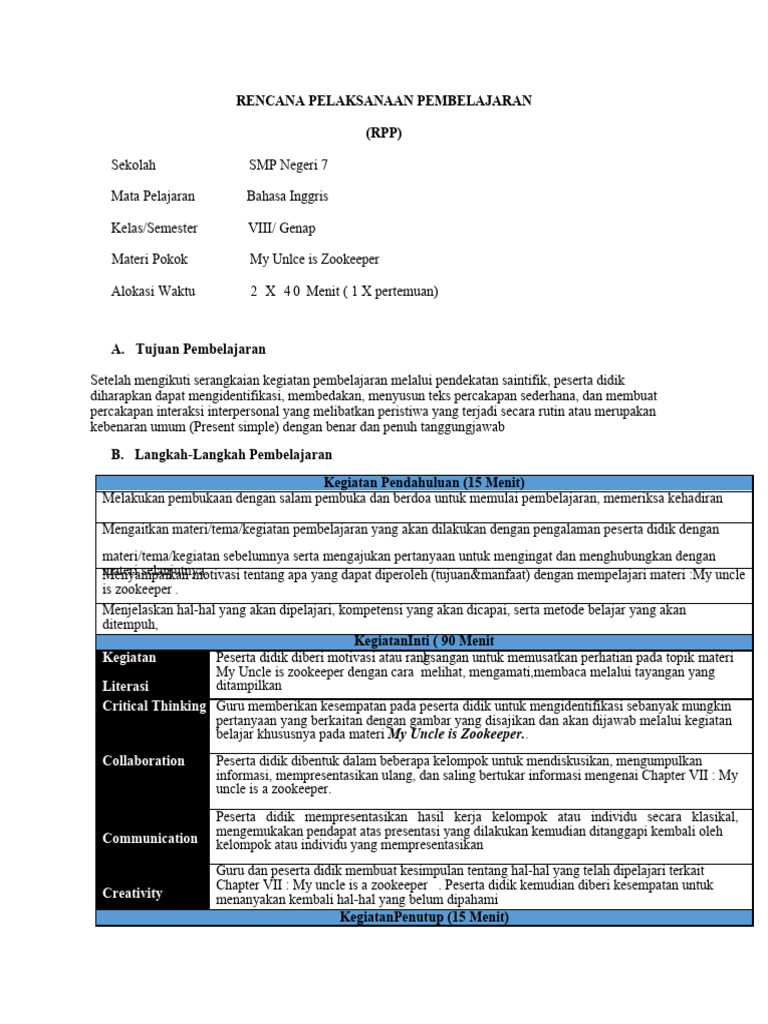 RPP Pemaparan Jati Diri | PDF | Pengembangan Diri | Sains & Matematika
