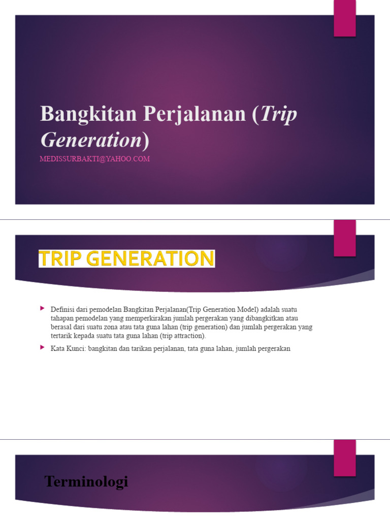 Bangkitan Perjalanan (Trip Generation) | PDF