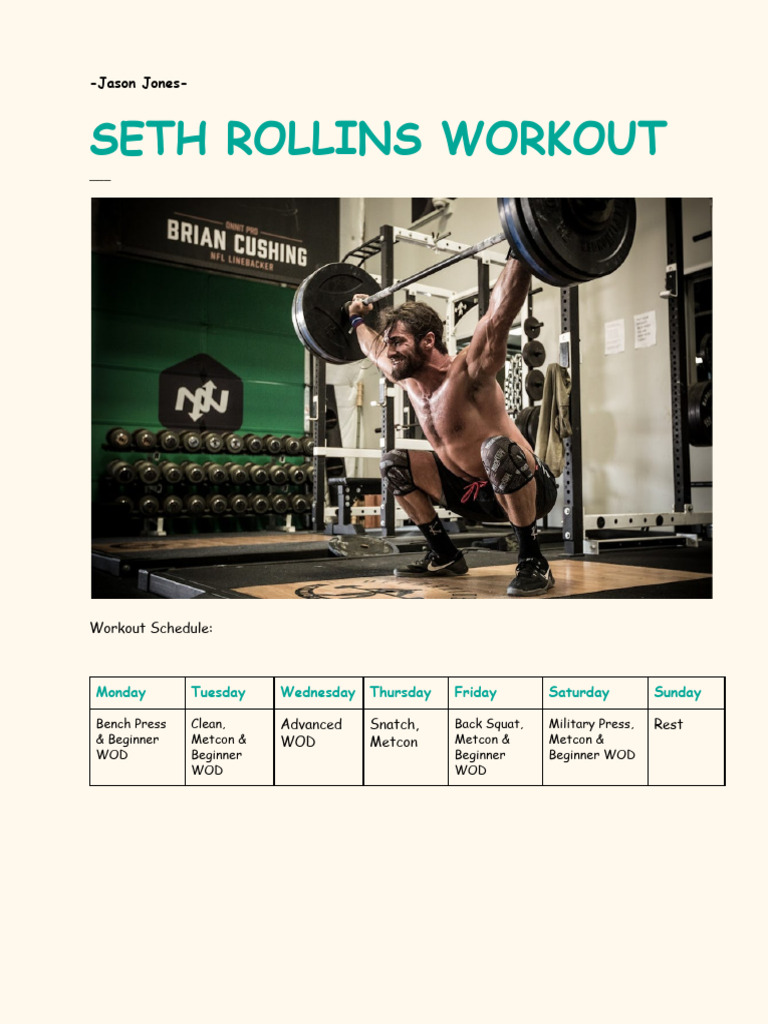 Seth Rollins Workout | PDF | Kettlebell | Athletic Sports