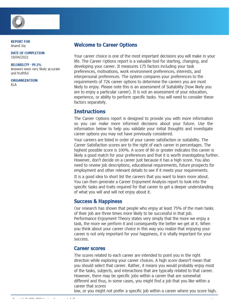 Career Options 2023 | PDF