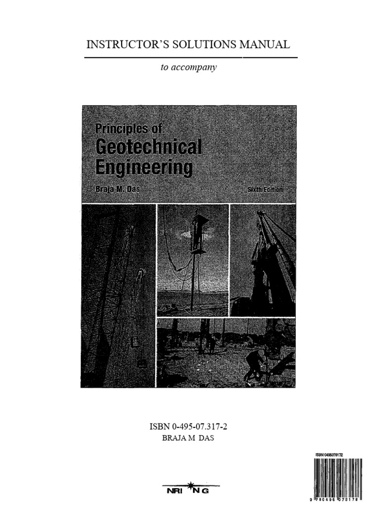 Solutions Manual of Principles of Geotechnical Engineering 6th Ed Braja M Daspdf | PDF