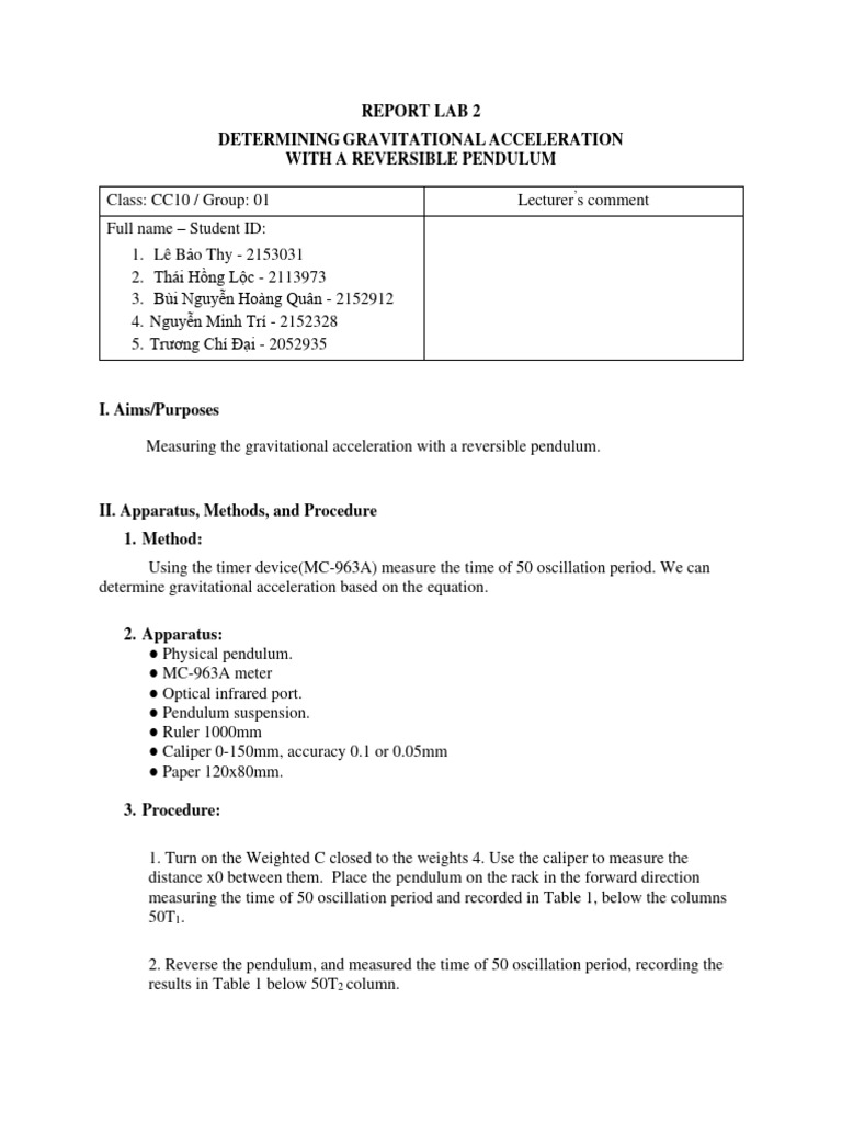 Lab2 Group1 | Download Free PDF | Rotation Around A Fixed Axis | Pendulum