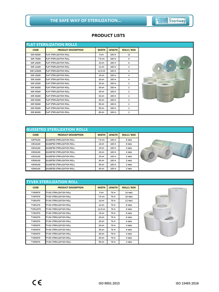 FTM Product List | PDF | Sterilization (Microbiology) | Equipment