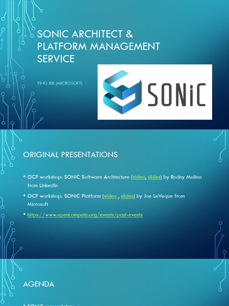 SONiC Architect Adn Platform Management Service - MSFT | PDF