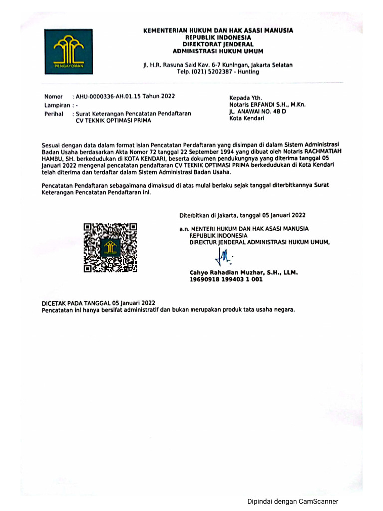 AHU Pendaftaran | PDF