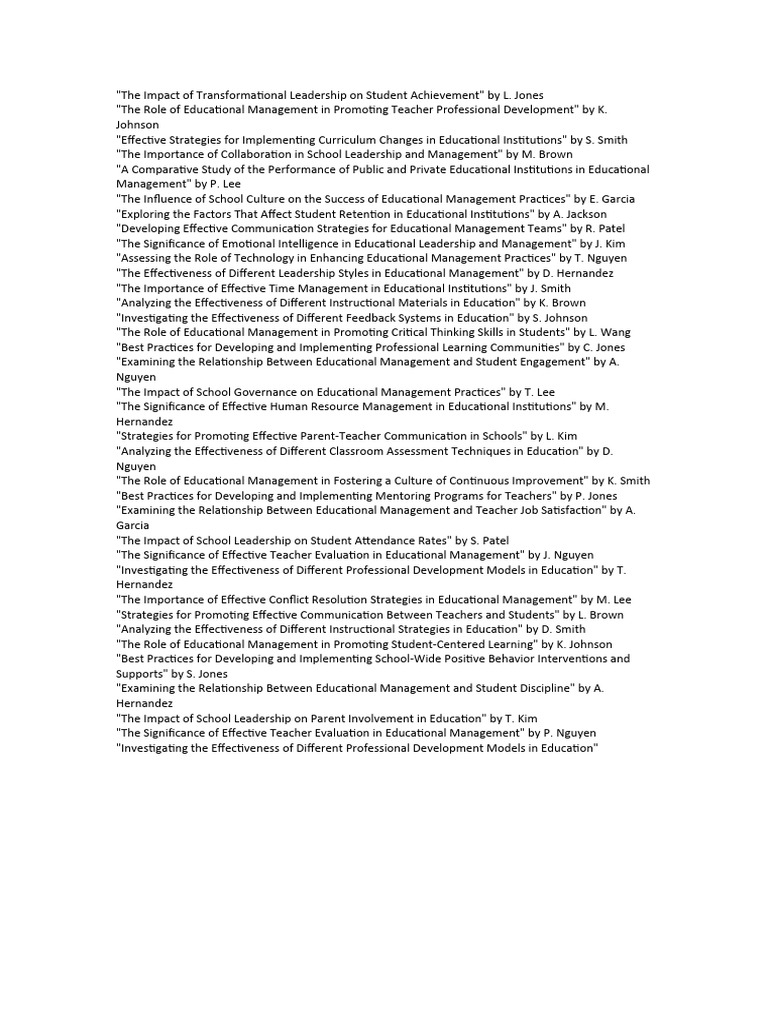 The Impact of Transformational Leadership On Stud | PDF | Leadership | Behavior Modification