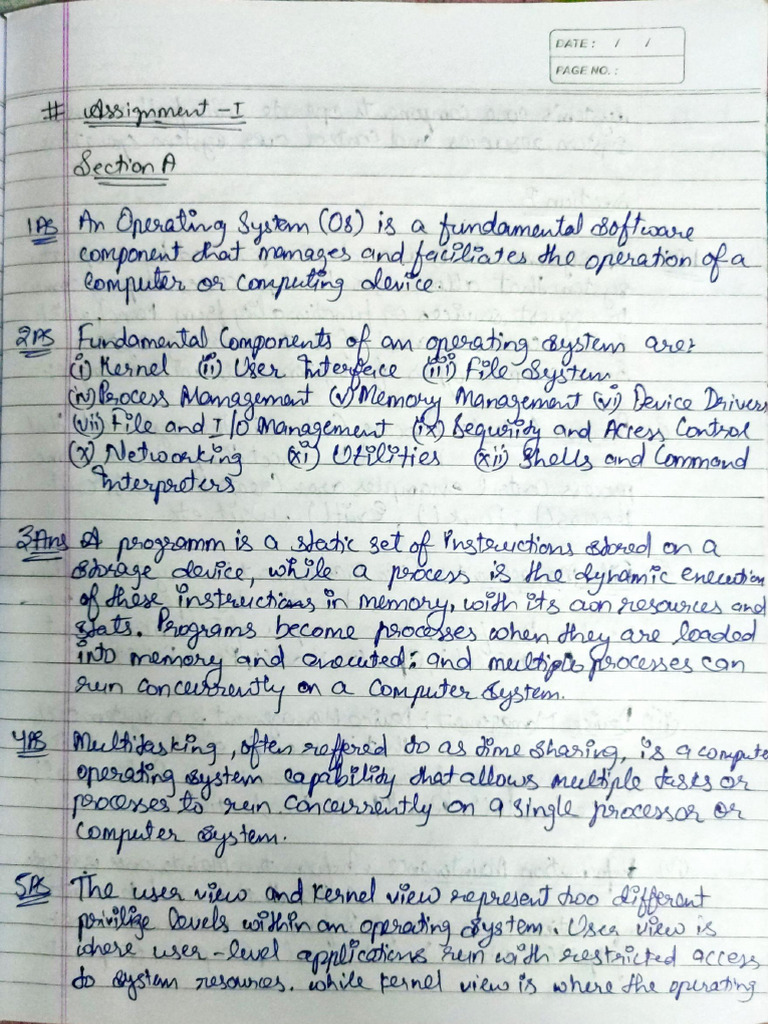 OS Assignment 1 | PDF