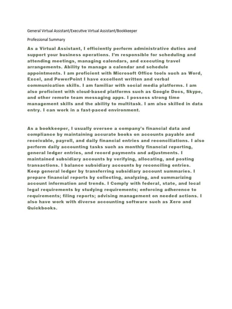 General Virtual Assistant | PDF