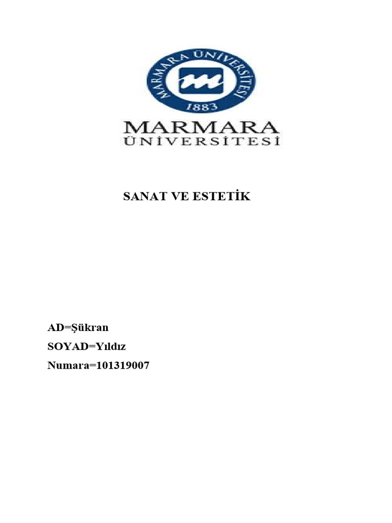 Sanatveestetik Final Odevi Sukran Yildiz | PDF