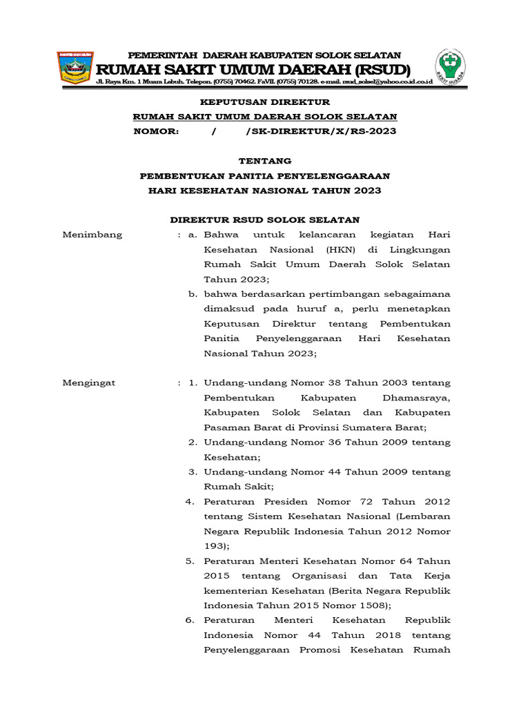 Sk. Direktur Admin Ruangan Tahun 2023 | PDF Sk. Direktur Admin Ruangan Tahun 2023 | PDF