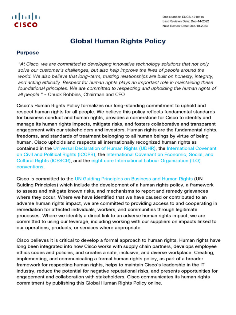 Human Rights Policy | PDF