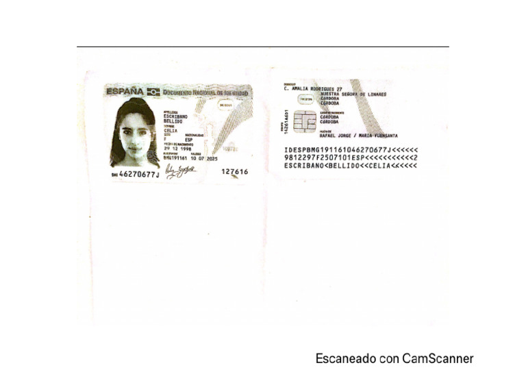 Dni Celia Escribano Bellido | PDF