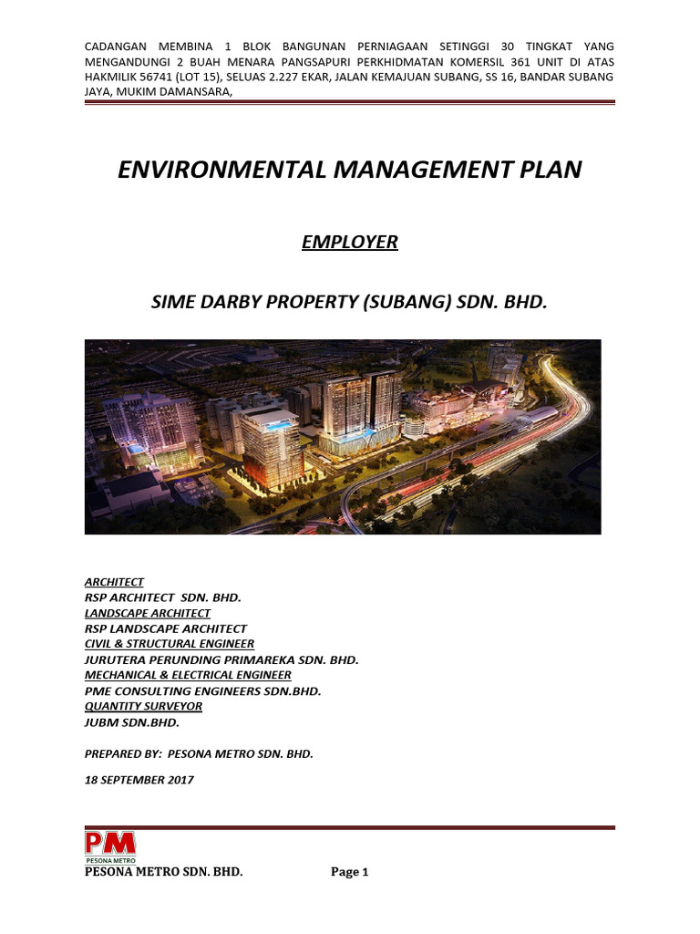 Environmental Management Plan for The Suave | PDF | Pollution