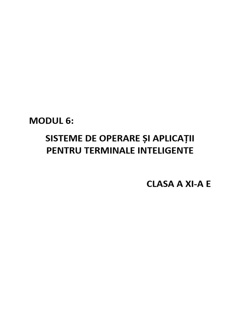 Curs m6 Sist. Op. Si AP. Programe Inteligente - Clasa A Xi-A | PDF