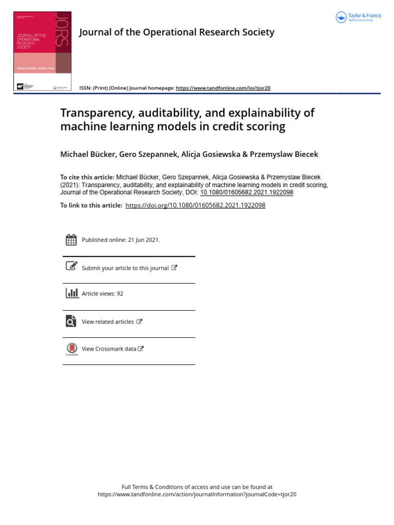 Transparancy, Auditability, And Explainability of Machine Learning ...