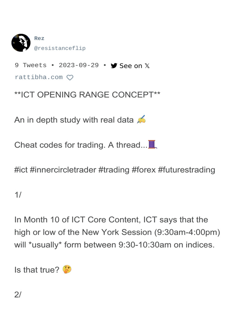 ICT Opening Range Insights | PDF