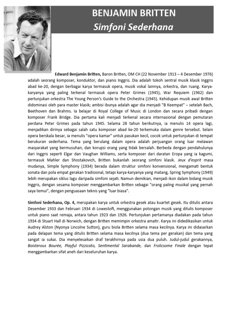 Simfoni Sederhana Britten | PDF