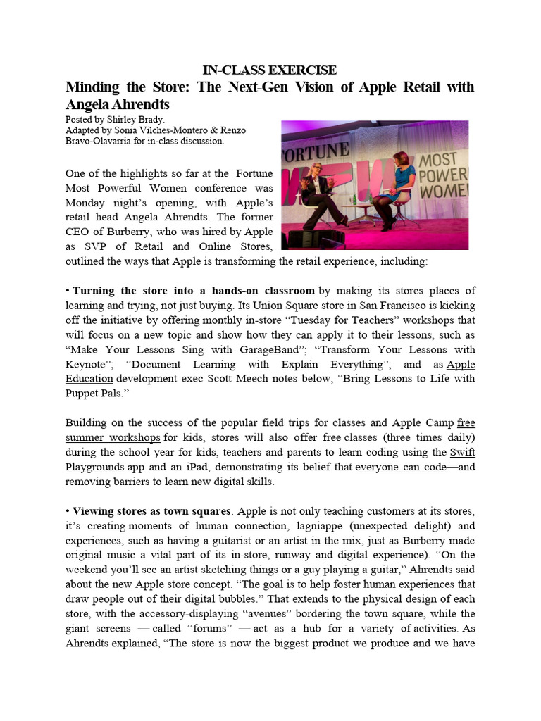 CASE STUDY - Apple Minding The Store | PDF | Apple Inc. | Retail