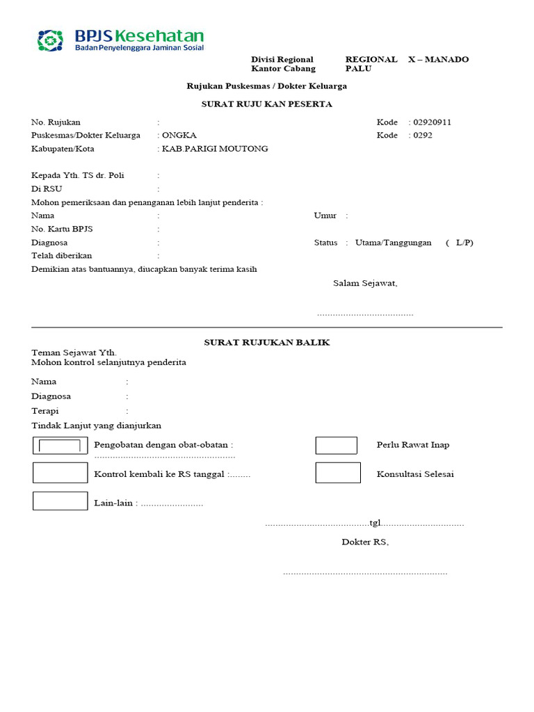 BLANGKO RUJUKAN BPJS - Copy | PDF