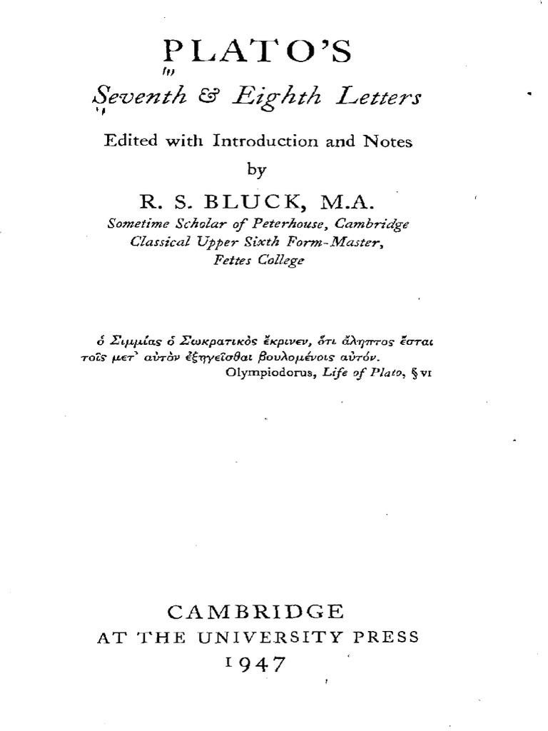 Platos Seventh Amp Eighth Letters - Compress | PDF | Plato | Ancient ...