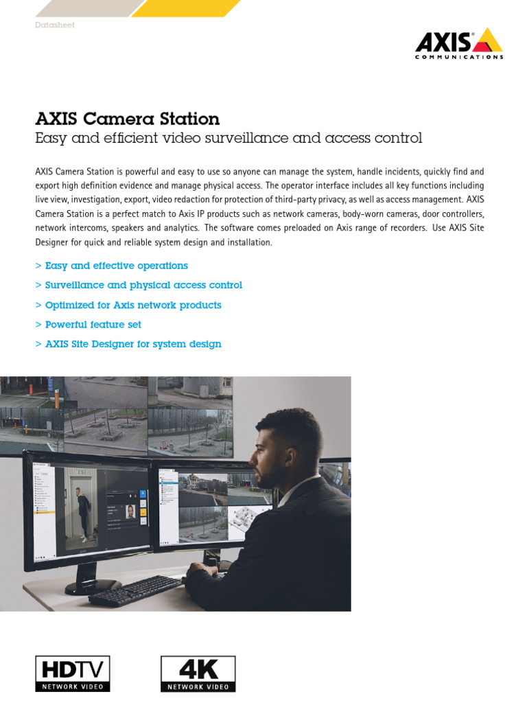 Datasheet Axis | PDF | Access Control | Video