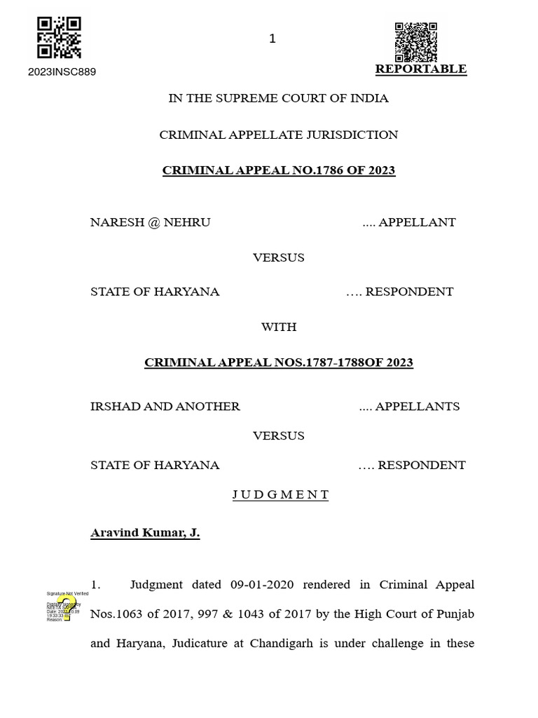 Naresh V State of Haryana | Download Free PDF | Witness | Arrest