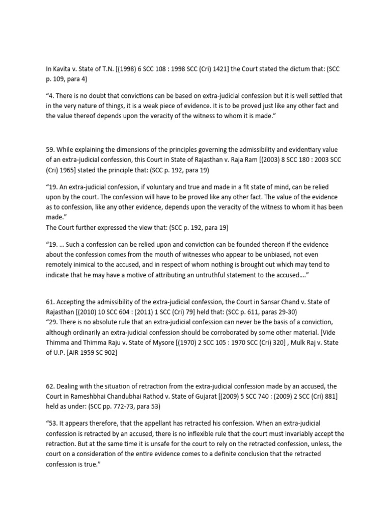 Confession | PDF | Confession (Law) | Common Law