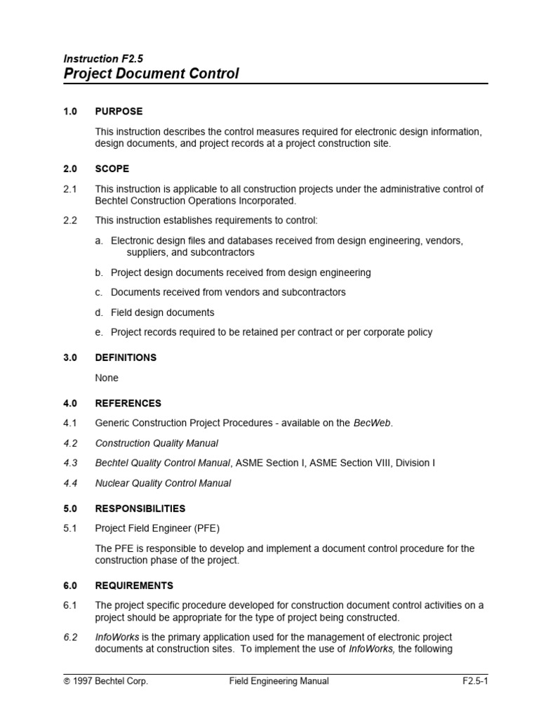 f205 - Project Document Control | PDF | Computer File | Information Technology