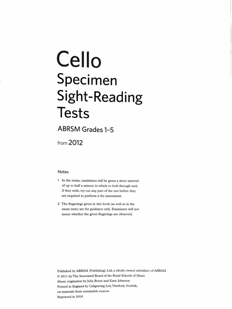 Cello Sight Reading | PDF